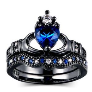 Jewelry | Unique Beautiful Blue Engagement Ring Set | Poshmark